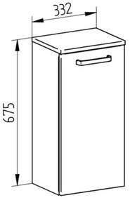 Mereo Leny koupelnová skříňka nízká 33 cm pravé otevírání bílá CN813N