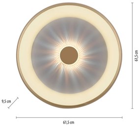 Stropní svítidlo Vertigo LED, CCT, Ø 61,5 cm, mosaz