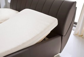Luxusní hnědá čalouněná postel BERN 180 x 200 cm ekokůže