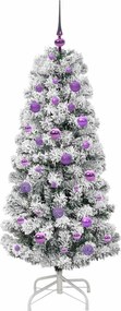 Umělý Skládací Vánoční Strom 150 LED Zelená a bílá 150 cm 3395592