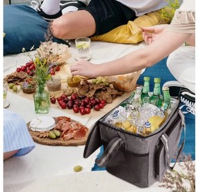 Camerazar Termoobal na jídlo LUNCH BOX, nepromokavá tkanina Oxford + EVA, 23 x 32 x 19 cm, černý