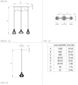 Eglo 390125 - Lustr na lanku BASIDANO 3xE27/40W/230V černá
