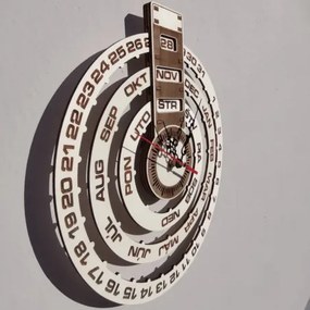 Dřevěný kalendář, nástěnné hodiny gravírované laserem I SENTOP PR0161 HODINY PREGLEJKA SK