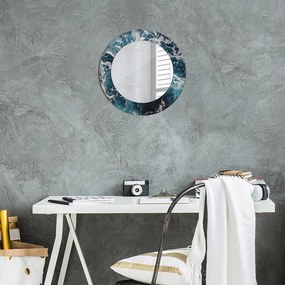 Kulaté zrcadlo tištěný rám Turbulentní moře fi 50 cm