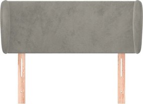 Čelo postele typu ušák světle šedé 103x23x78/88 cm samet 3116906