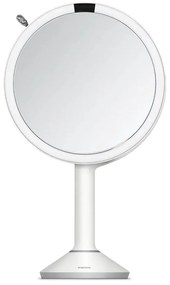 Kosmetické zrcátko Simplehuman Sensor TRIO, LED osvětlení, 1x/5x/10, dobíjecí, bílá nerez