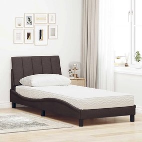 Postel s matrací Hanko tmavě hnědá 90 x 190 cm textil 3310499