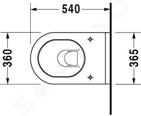 DURAVIT - Starck 3 Závěsné WC, s WonderGliss, bílá (22250900001)