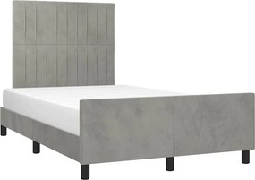 Rám postele bez matrace světle šedá 120 x 200 cm samet 3125867