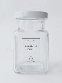 Samolepka na kořenky BARBECUE CHILLI průhledná 3 × 4 cm základní písmo