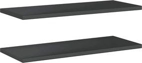 Nástěnné police 2 ks 100 x 40 cm stříbrné nerezová ocel 30287