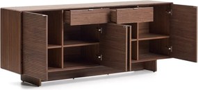 Tmavě hnědá komoda v dekoru ořechu 194,5x78x45 cm Norlen – Kave Home