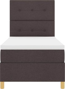 Postel s boxspringem s matrací Tmavě hnědá 90 x 190 cm textil 3339584