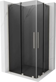 Mexen Velar Duo, sprchový kout s posuvnými dveřmi 100 x 90 cm, 8mm šedé sklo, broušená ocel, 871-100-090-42-97