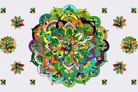 Samolepící tapeta zelená Mandala