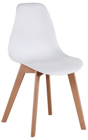 Jídelní židle, bílá/buk, AYNA