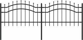 Zahradní plot Woerden s kopím nahoře černý 240 x 75 cm ocelový 151079