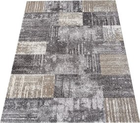 DY Šedý koberec s geometrickým vzorem Panamero 24 Rozměr: 80x150 cm