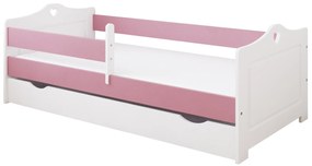 BabyBeds Dětská postel EMMA srdíčka Velikost postele: 180x80 cm, Barevné provedení: Dub, Úložný prostor: Ano, s úložným prostorem Bílá