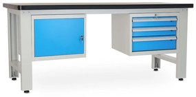 Dílenský stůl Solid MDF-13, 210 cm, 2 závěsné boxy, černá