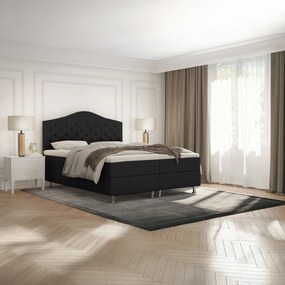 SFAB Kontinentální čalouněná postel MARS (180x200 cm) Látka Velutto: Černá (Velutto 20)