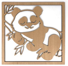 Živá Zeď Dřevěná nástěnná dekorace Panda na větvi
