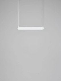 Brokis Závěsné svítidlo Puro Solo Horizontal 600, PC1125 Barva skla: tmavě šedá - opalínové sklo, Povrchová úprava baldachýnu: sklo - bílý, Barva montury: kov - bílý matný komaxit