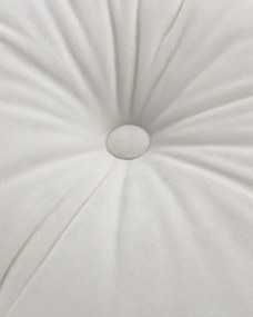 Sametový polštář Velvet s knoflíkem barva krémová látka lesklé, sametová