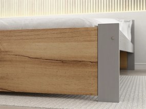 Postel IKAROS 90 x 200 cm, dub artisan/šedá Rošt: S lamelovým roštem, Matrace: Bez matrace