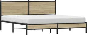 Kovový rám postele bez matrace dub sonoma 180 x 200 cm 3301391