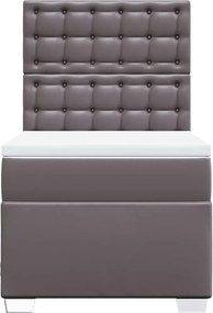 Box spring postel s matrací šedá 80 x 200 cm umělá kůže 3290698