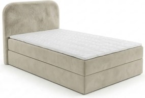 Čalouněná postel boxspring FORENA 90x200 cm krémová Matrace: Matrace Bonell pružinová