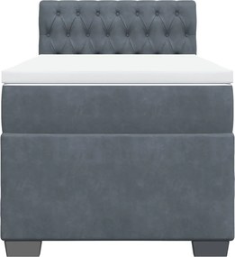 Box spring postel s matrací tmavě šedá Single samet 3288772