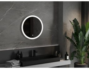 Mexen Oro, kulaté LED podsvícené koupelnové zrcadlo 60 cm, 6000K, topná podložka proti zamlžování, 9824-060-060-611-00