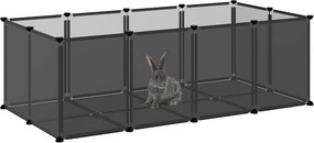 Klec pro malá zvířata černá 144 x 74 x 46,5 cm PP a ocel 340571