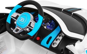 Ramiz Dětské autíčko na baterie Bugatti Divo bílé + dálkové ovládání + EVA kola + pomalý start + LED + MP3