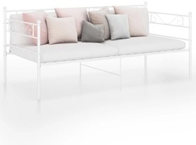 vidaXL Rám postele/pohovky bílý kovový 90 x 200 cm