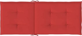 Podušky na židli vysoké opěradlo 6 ks červené 120x50x3cm textil 314110