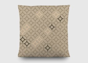 Dekorativní polštářek Geometrický Ornament v Hnědo-Zlatých Odstínech | 45 x 45 cm | DCN3629
