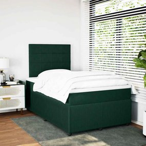 Box spring postel s matrací tmavě zelená 120 x 200 cm samet 3292313