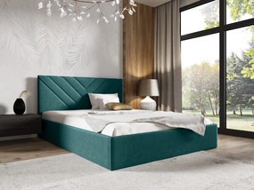Eka Čalouněná postel LIZA 140x200 cm Barva látky Trinity: (2327) Zelená, Úložný prostor: Bez úložného prostoru