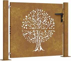 Zahradní branka 100 x 75 cm z cortenové oceli, design stromu 153214
