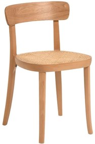OnaDnes -20% Jasanová jídelní židle Kave Home Romane s ratanovým výpletem