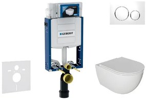 Geberit Kombifix - Set předstěnové instalace, klozetu Oudee a sedátka softclose, tlačítko Sigma20, bílá/chrom SANI15CA3111