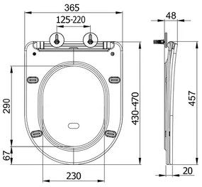 Sapho PACO WC sedátko, SLIM, Soft Close, černá mat - PCS1012B