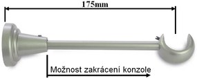 GARNÝŽE-HEBR Garnýž Žezlo stříbrná mat jednoduchá 140 cm