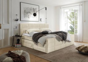 XXXLutz POSTEL BOXSPRING, 180/200 cm, krémová MID.YOU - Postele s úložným prostorem - 002220045109