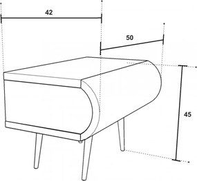 Noční stolek Luka z masivního dřeva Buk