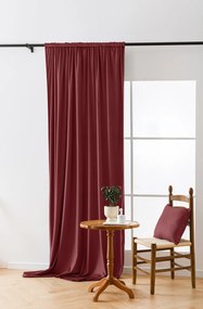 Vínový zatemňovací závěs VELVET 135x250 cm Zavěšení: Řasící páska