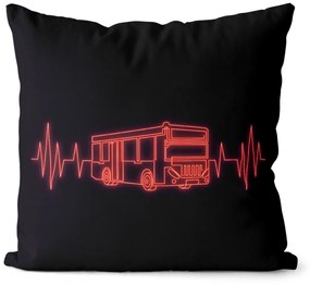 Polštář Bus heartbeat (Velikost: 55 x 55 cm)